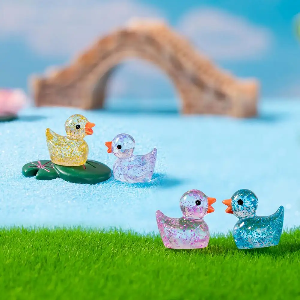 Resin-Duck-Figurine-Glitter-Duck-Ornament-Colorful-Glitter-Duck ...