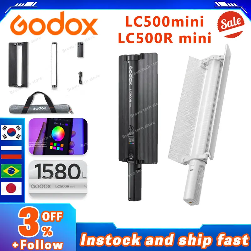 Godox-LC500R-mini-LC500-mini-LED-Light-Stick-RGB-LED-Light-Stick-2500K ...