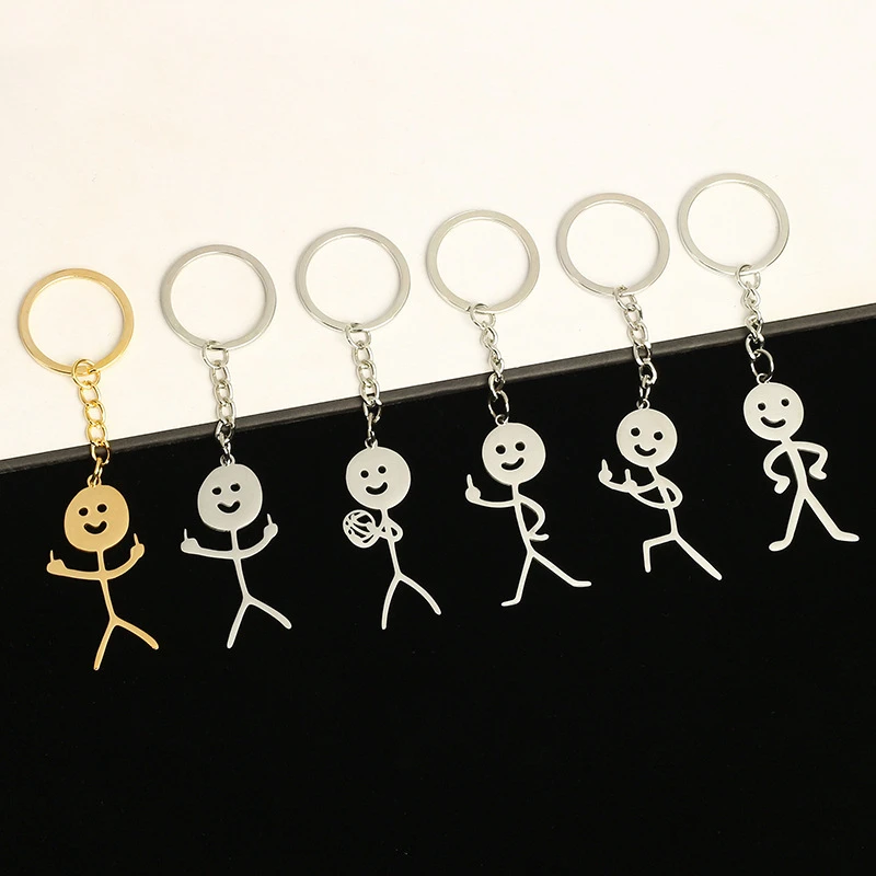 Funny-Doodle-Key-Chain-Creative-Graffiti-Middle-Finger-Stickman-Men-Key ...