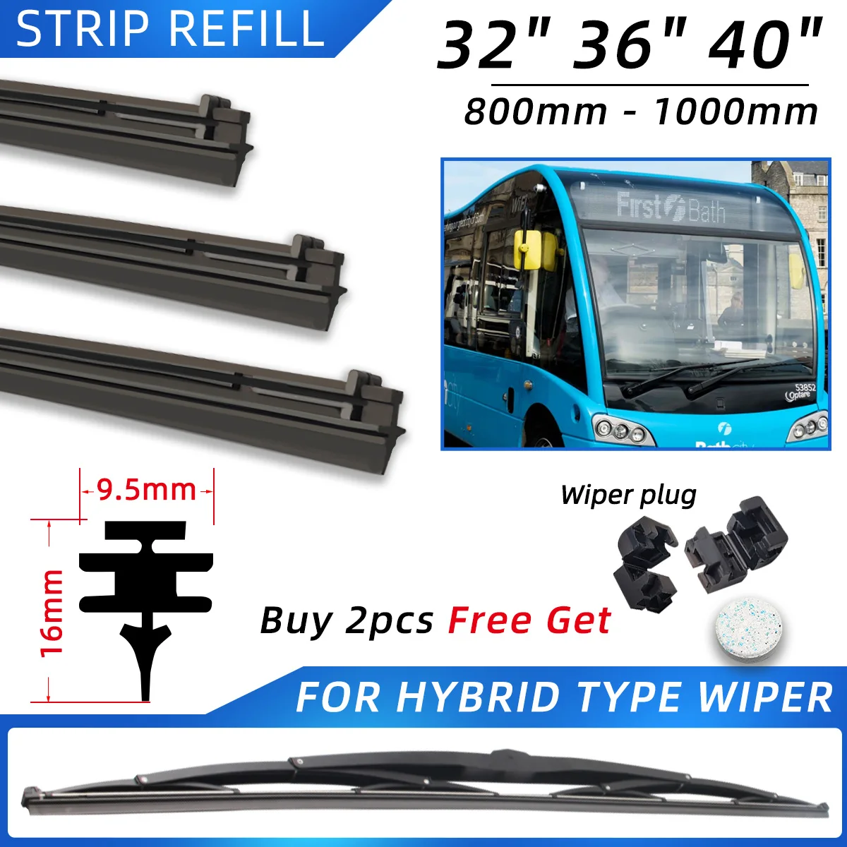 32-36-40-80cm-90cm-100cm-Bus-Wiper-Refill-Rubber-Replacement-Windshield ...