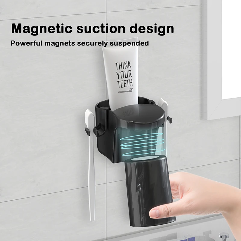 Magnetic-Suction-Wall-mounted-Toothbrush-Holder-with-Mouthwash-Cup ...