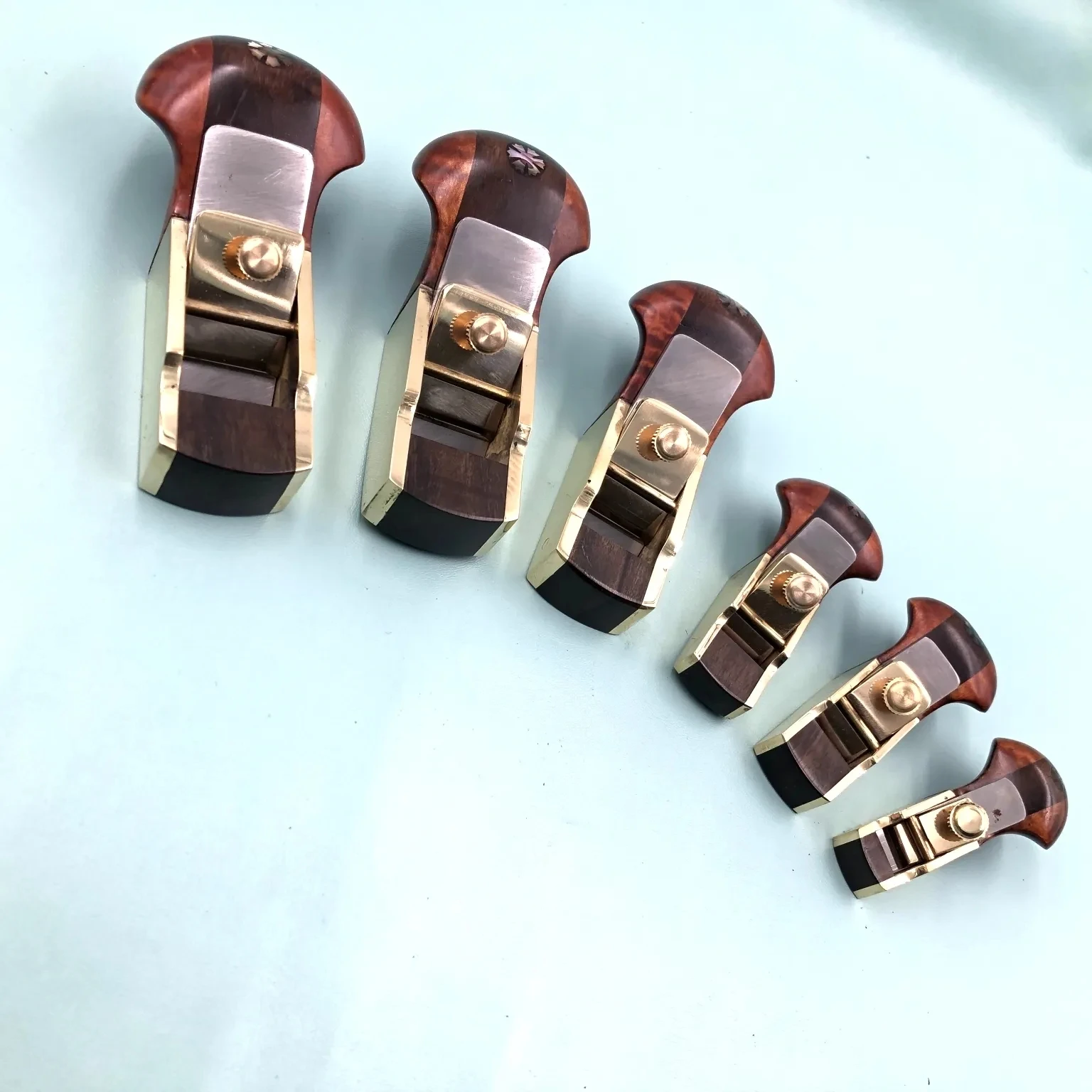 Wholesale woodworking tool, 5pcs convex bottom brass wrap blackwood planes