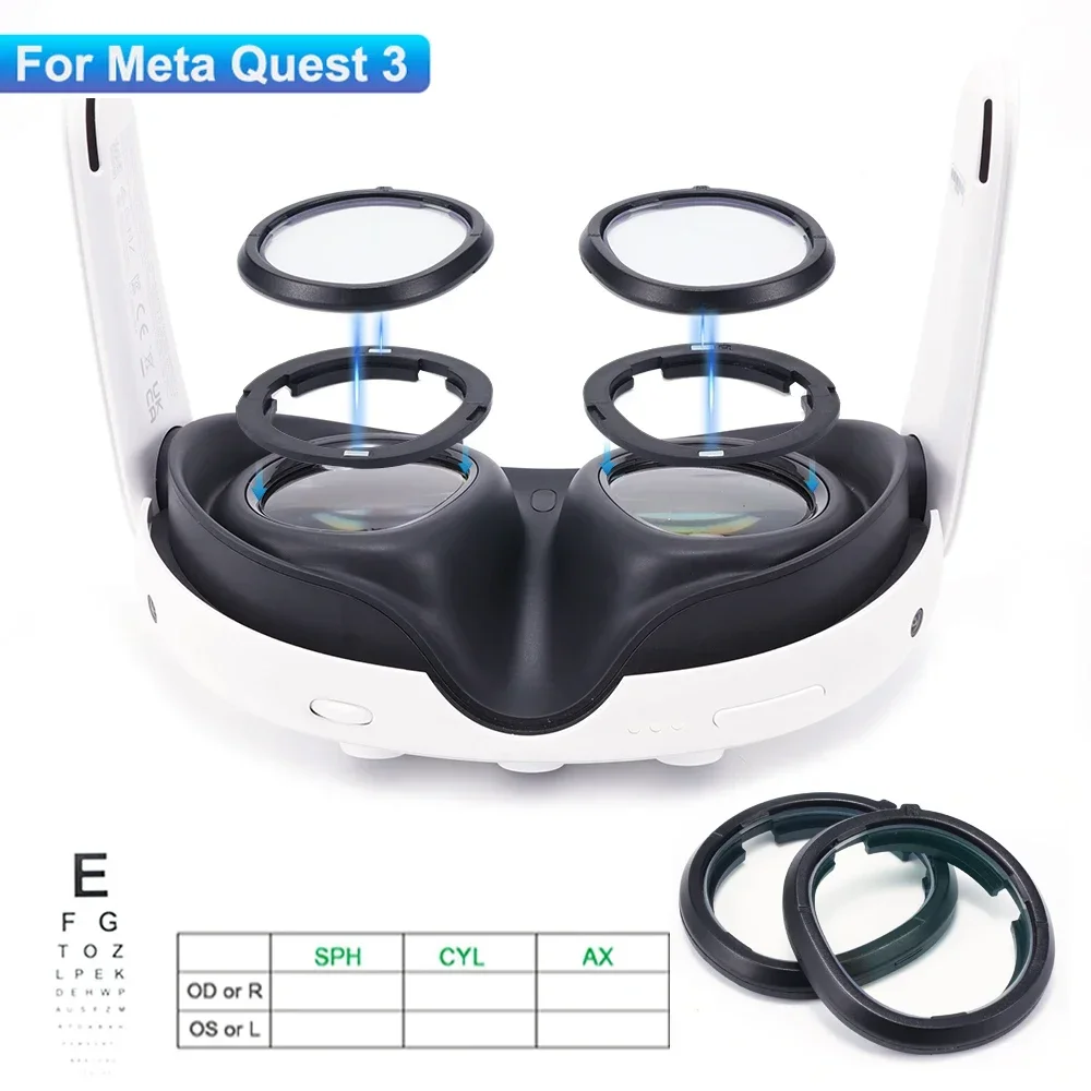 For Quest 3 Lens Myopia Anti-Blue Anti-Glare Glasses Magnetic Eyeglass ...