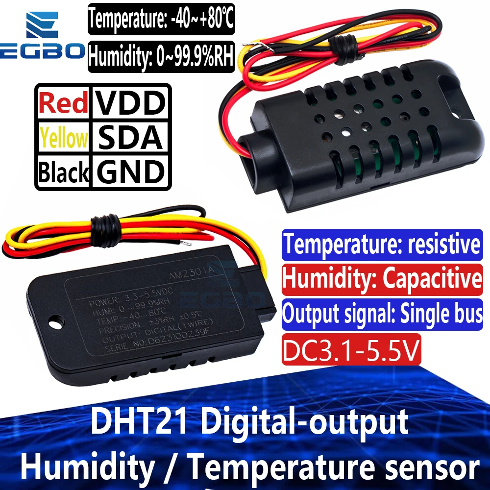 DHT21 New Digital-output relative humidity & temperature sensor/module ...