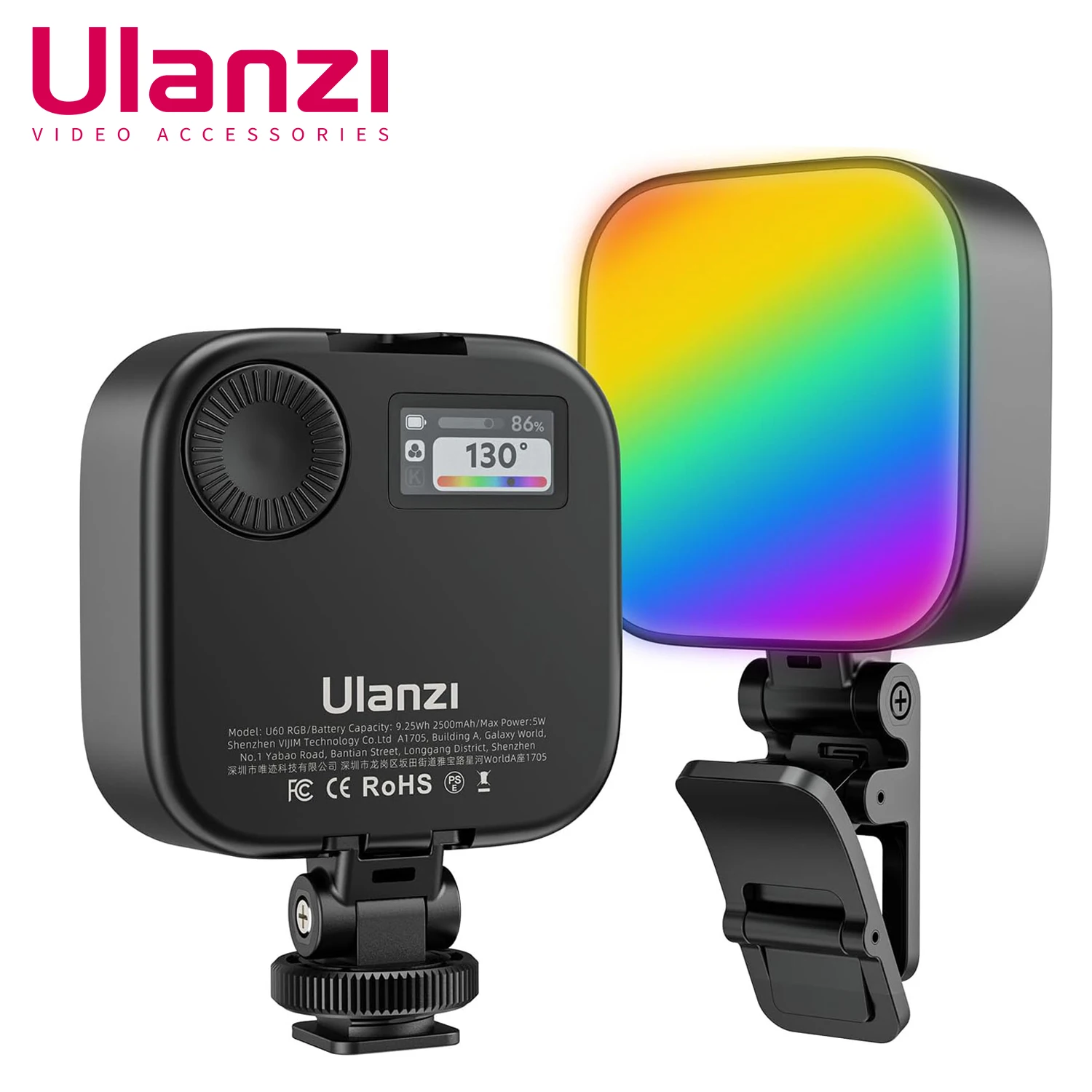 Ulanzi-U60-Mini-Pocket-LED-Video-Lamp-with-Screen-Rechargeable-9000K ...