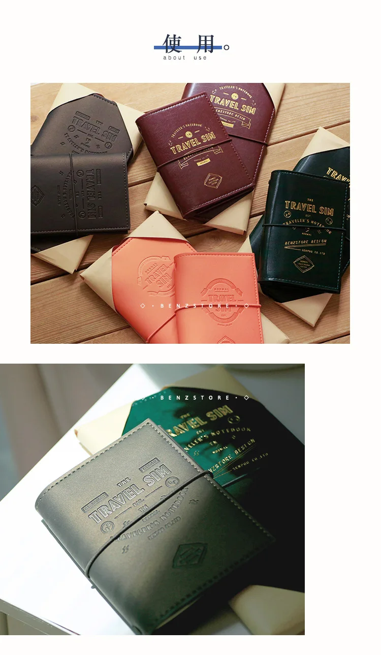 CAHIER,Passport set-Brown--carnet de voyage en papier, recharge vierge ...