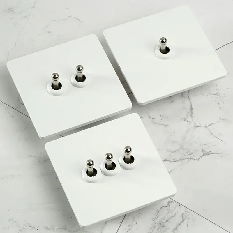 Wall-Toggle-Electric-Light-Switch-UK-White-Matte-Power-Socket-EU-France ...