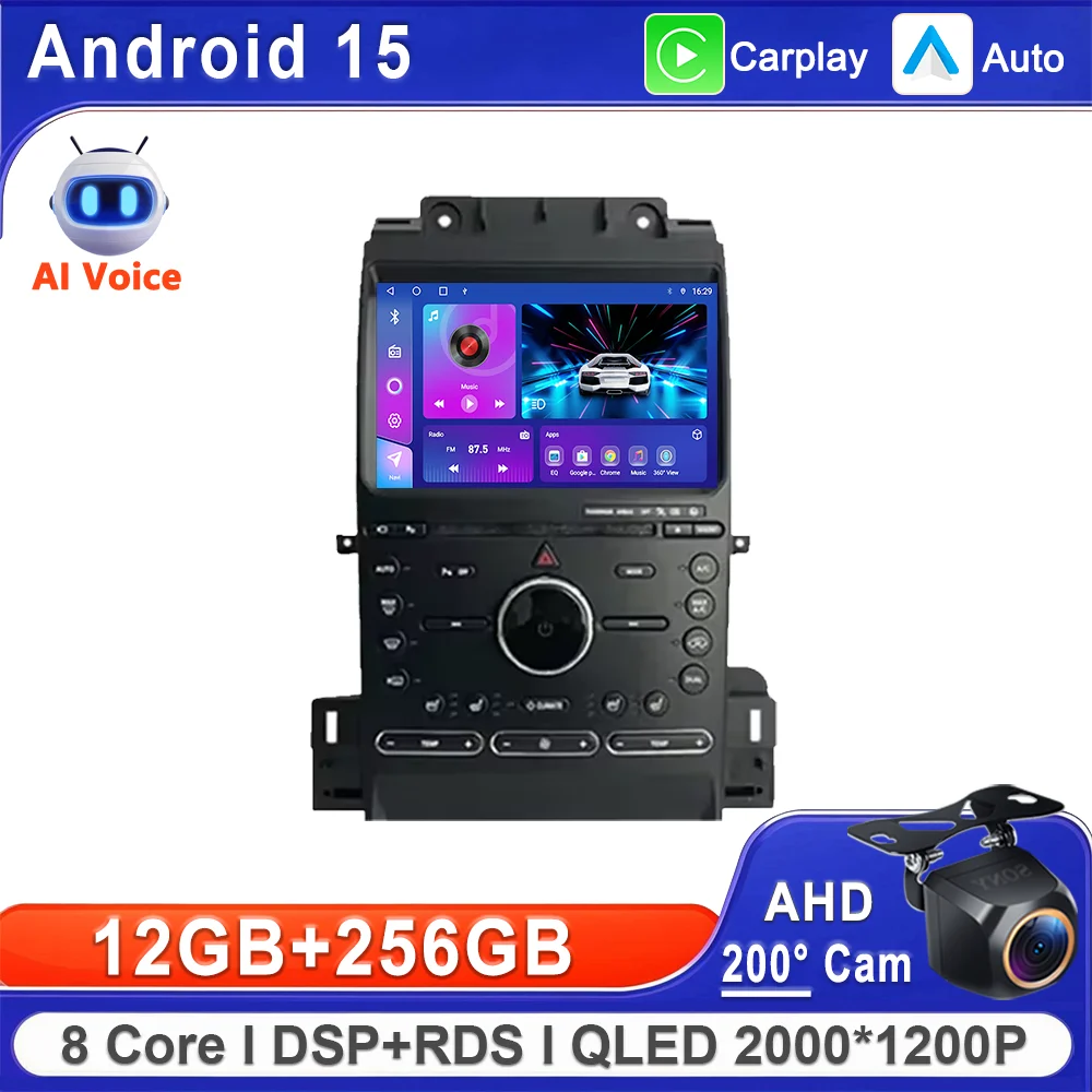 Android 15 2K Incell Screen Multimedia For Ford Taurus 2011-2016 Stereo ...