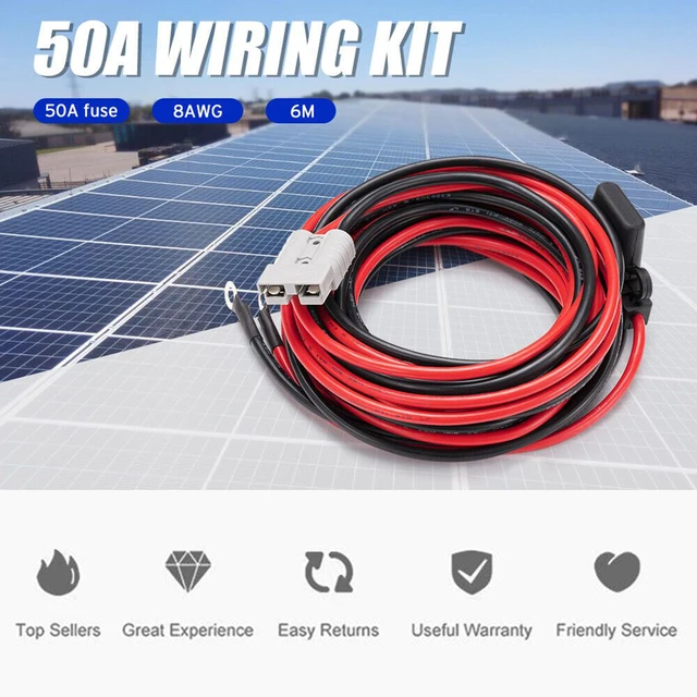 Booster Cables 50A Waterproof Anderson Plug Connector With 11.81" 8 AWG ...