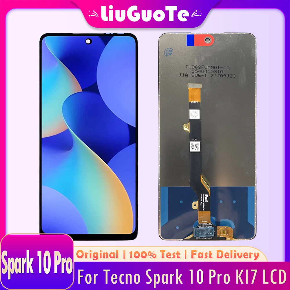6.8 "origianl สำหรับ tecno Spark 10 Pro ชุดดิจิไทเซอร์จอแสดงผล LCD แบบ ...