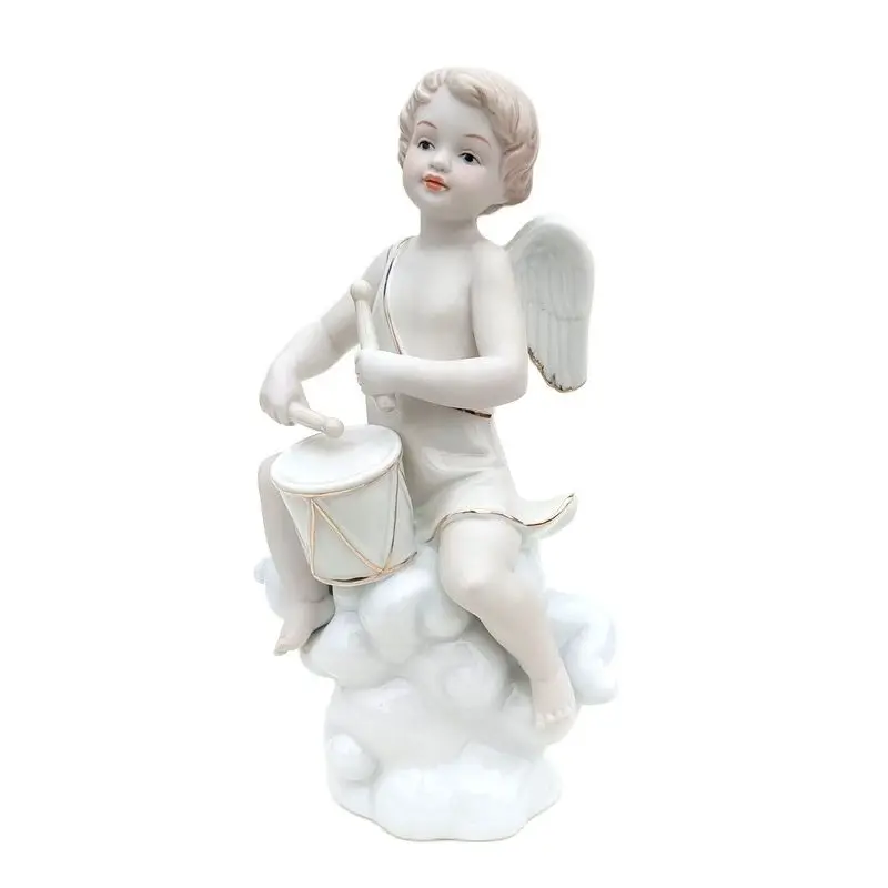 Classic-Porcelain-Music-Angel-Sculpture-Ceramic-Cloud-Cupid-Statue ...