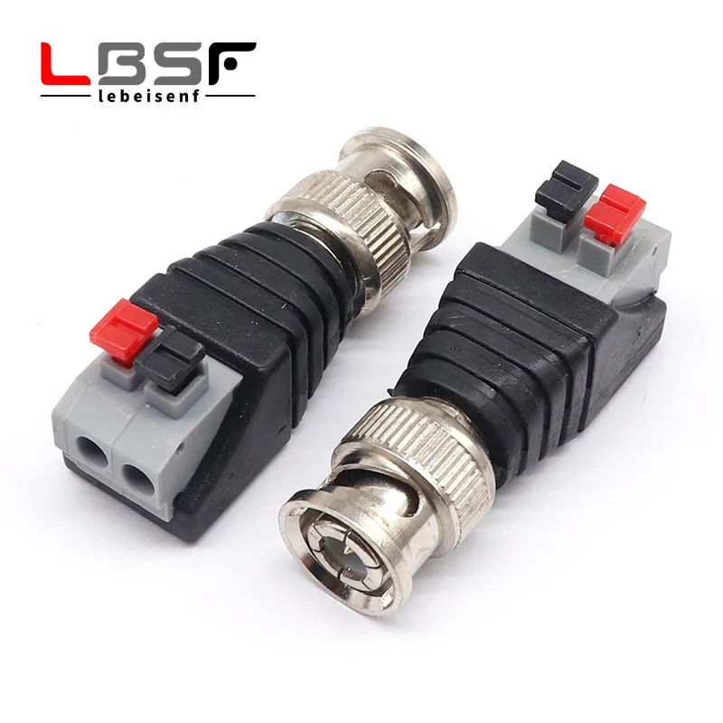 Bnc Male To Extruded Terminal Connector Q9 Surveillance Video Connector ...