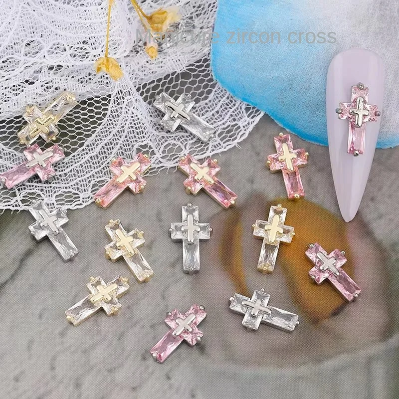 5Pcs-Luxury-Cross-Design-Nail-Art-Charms-Jewelry-13x8mm-Cross-Nail-Art ...