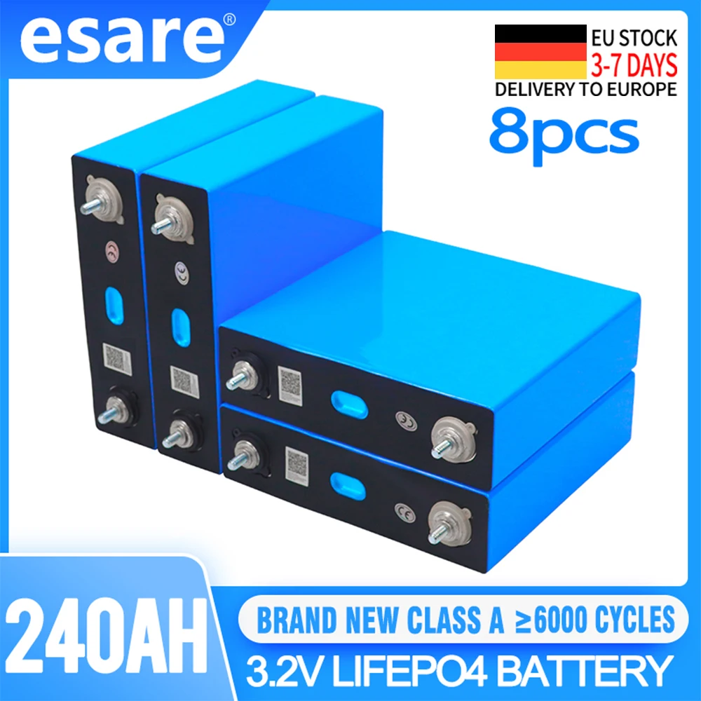 New-8PCS-Lifepo4-Battery-3-2V-240AH-Lithium-Iron-Phosphate-Cells-DIY ...