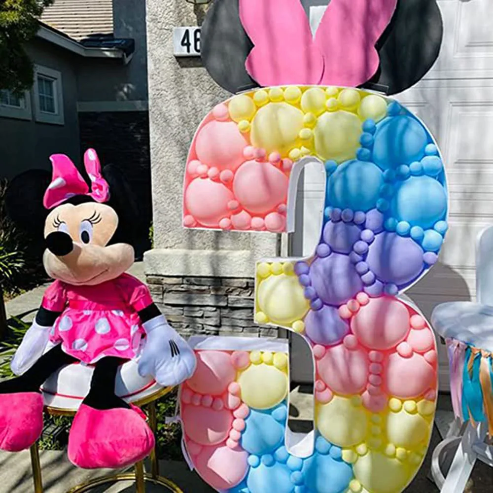 93/73cm Big Number Frame Stand Balloon Filling Box DIY Baby Shower ...