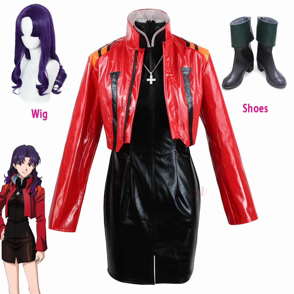 Anime Eva Katsuragi Misato Cosplay Costume Jacket Dress Sexy Women Suit ...