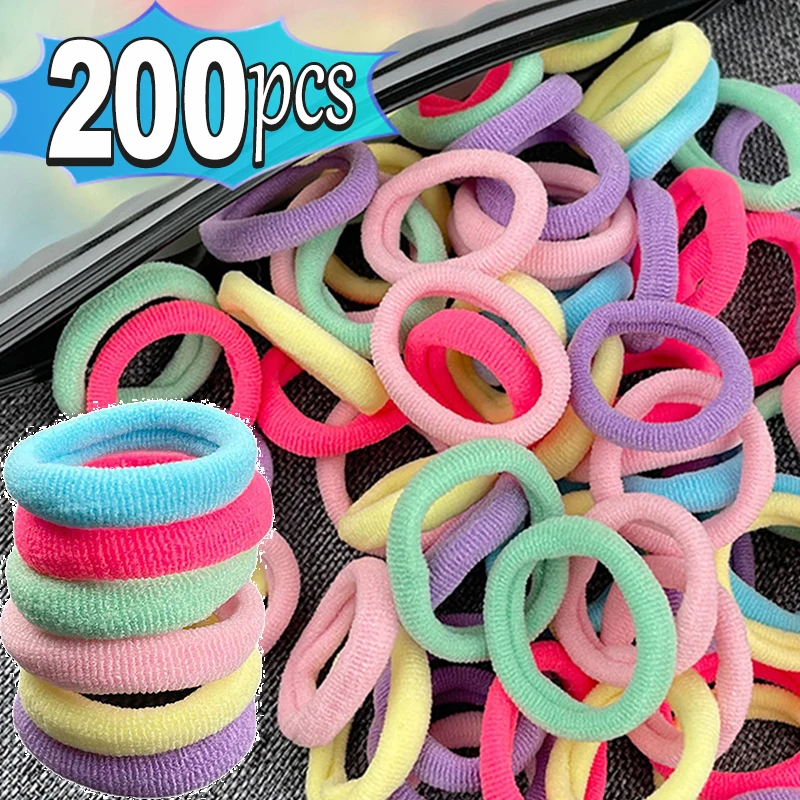 50-200pcs-Colorful-Elastic-Hair-Band-Ties-Straps-Colets-Scrunchies-Gum ...