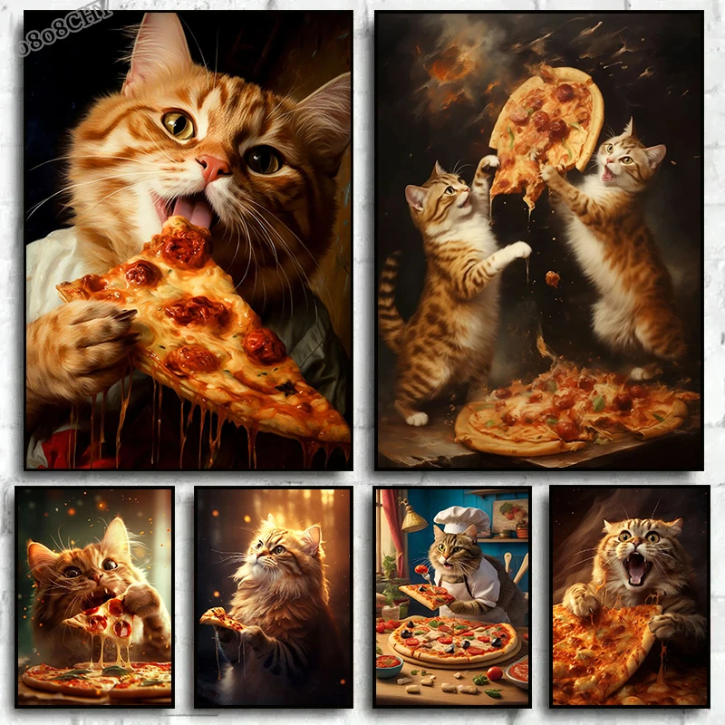 Chat Pizza: Is This Funny Cat Eating Pizza Wall Art Worth Your Wall Space?
