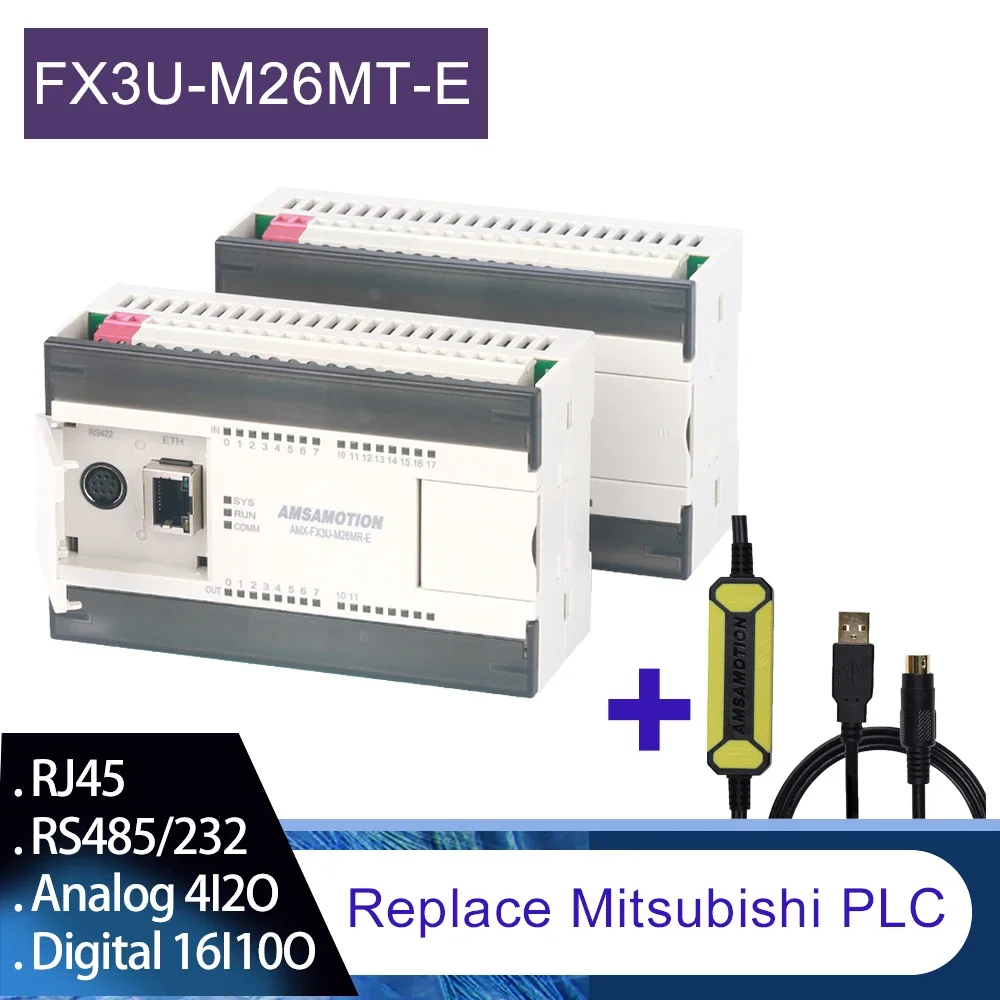 Ethernet-PLC-FX3U-M26MT-E-Replace-Mitsubishi-Programmable-Controller-Logic-Relay-Transistor ...