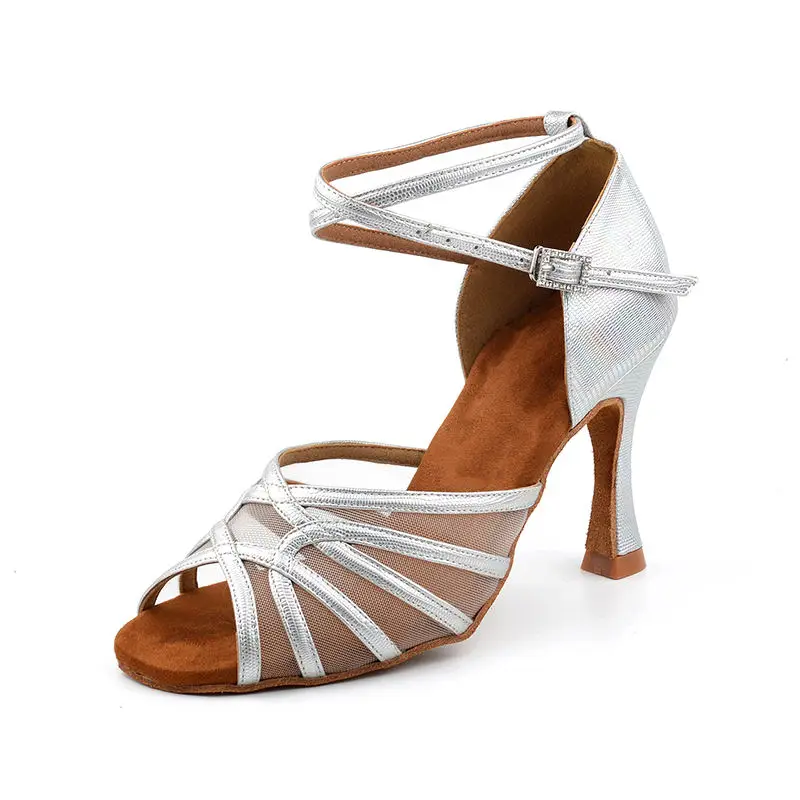 Silver-Leather-Sexy-Women-Latin-Dance-Shoes-Tango-Salsa-Rumba-Samba ...