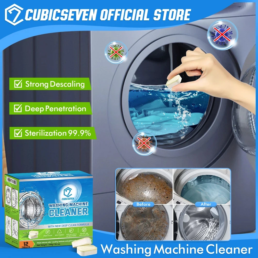 Cubicseven-12PCS-Cleaning-Wash-Tablet-Washing-Machine-Deep-Cleaning ...