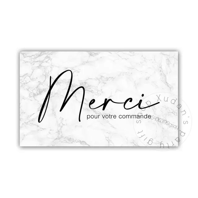 30pcs French MERCI Card Thank you for your support Thanks Greeting Card ...