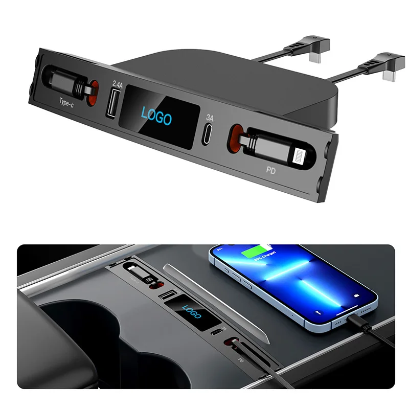 Cargador-USB-multipuerto-para-coche-accesorios-multifuncionales-con-logotipo-Y-Cable-retr-ctil ...