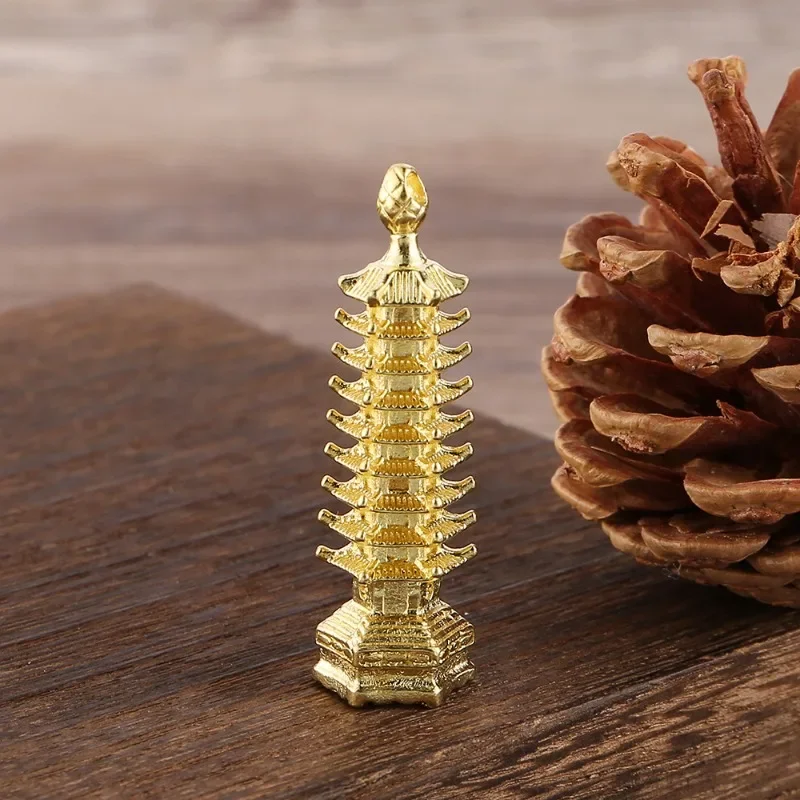 Chinese-Brass-Wenchang-Tower-Keychain-Creative-Prayer-Antique-Nine ...