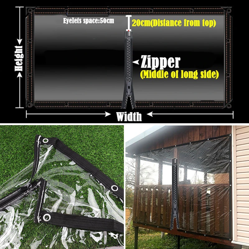 Customize Transparent Tarpaulin With Zipper Outdoor Pergola Waterproof ...