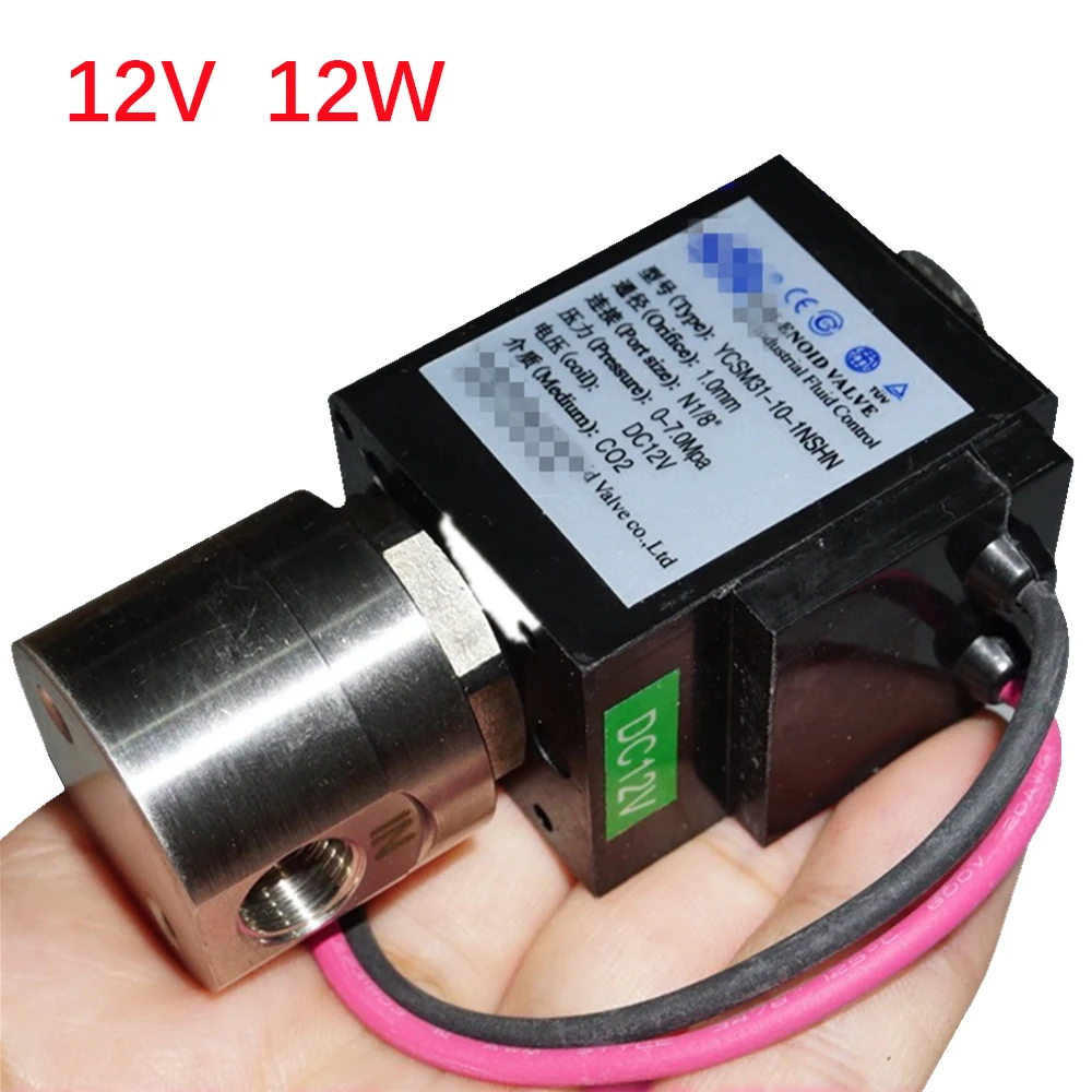 DC-12V-12W-1-8-threaded-Stainless-Steel-high-Pressure-solenoid-Air-Gas ...