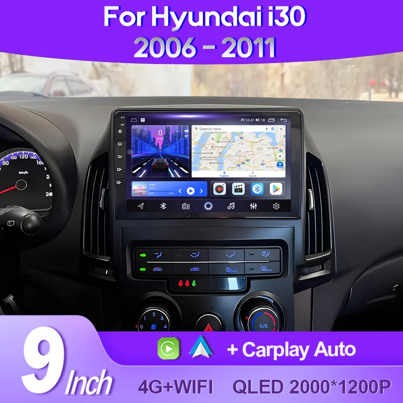 QSZN-For-Hyundai-i30-2006-2011-MANUAL-AC-2K-QLED-Android-13-Car-Radio ...