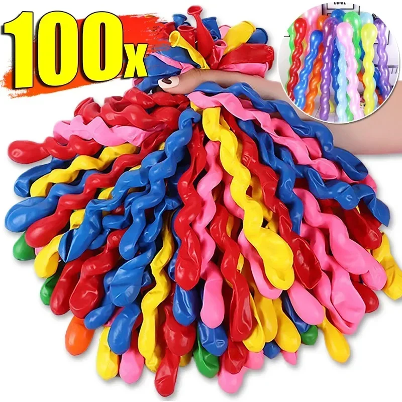 100Pcs-lot-Latex-Screw-Twisted-Balloons-Spiral-Thicken-Long-Balloon-for ...