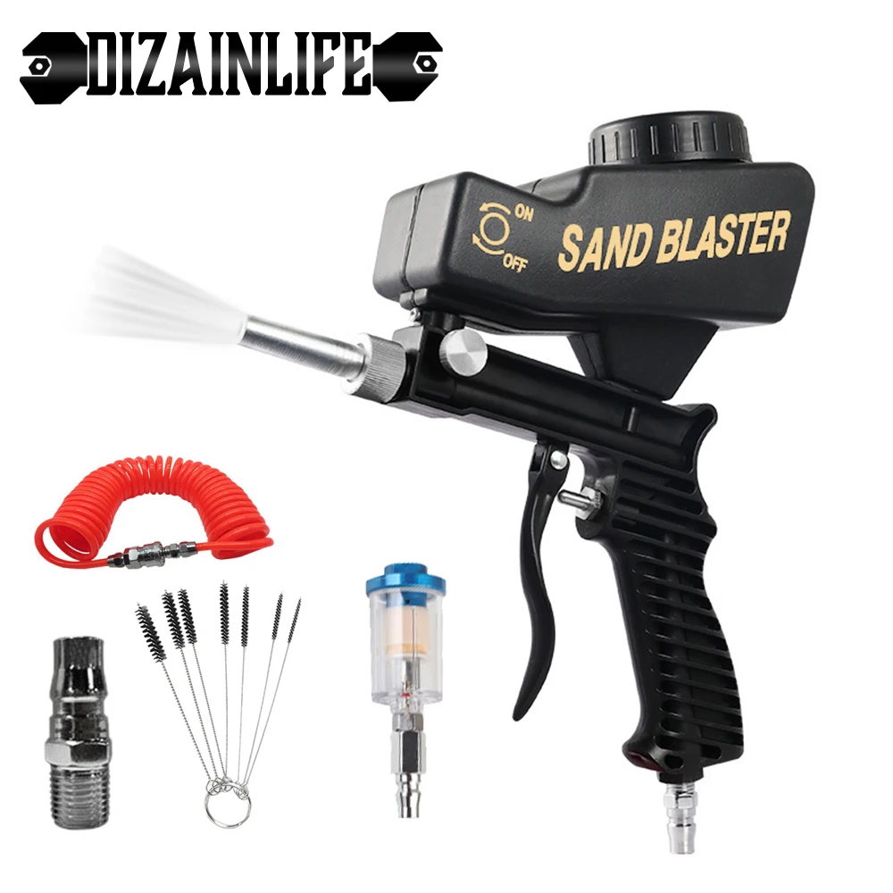 Adjustable Sandblasting Gun 90 Psi Portable Sand Blaster Paint Spray ...
