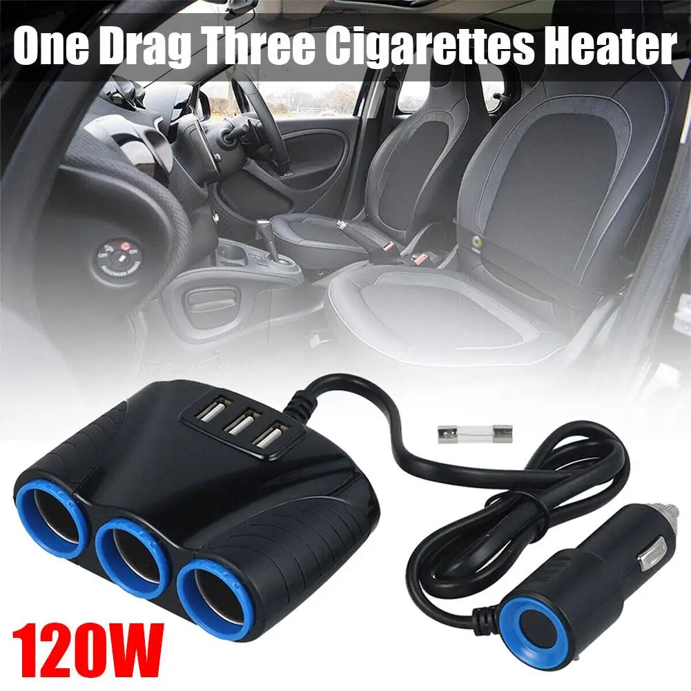 3-Way-12v-24v-Multi-Socket-Car-Socket-Replacement-Charger-Extension-Usb ...