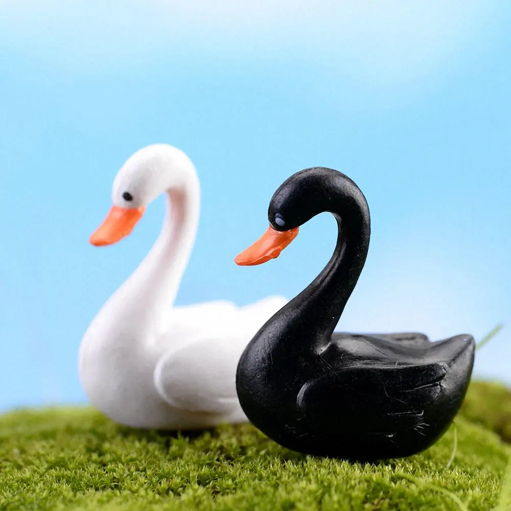 Mini-Swan-Figurines-Small-White-Black-Goose-Miniatures-Cute-Animal-DIY ...