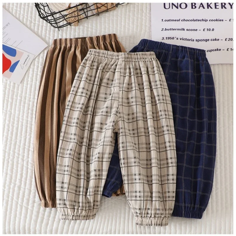 Retro-Stripe-Solid-Color-Long-Pants-for-Kids-Boys-Girls-Spring-Autumn ...