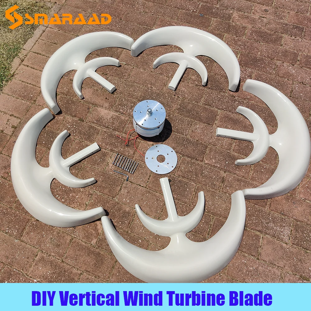 DIY Vertical Wind Turbine Generator Nylon Blades For Small Windmill