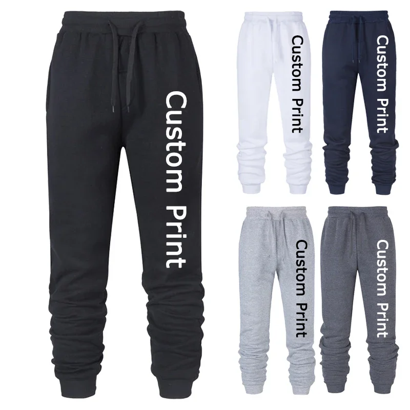 Custom-Logo-Sweatpants-for-Men-Women-Sports-Solid-Joggers-Trousers ...