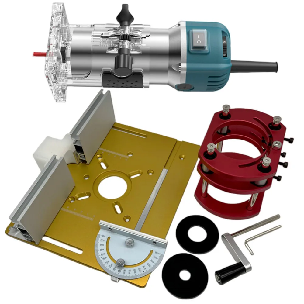 Router Lift System and Aluminum Router Table Insert Plate , 6 speed ...