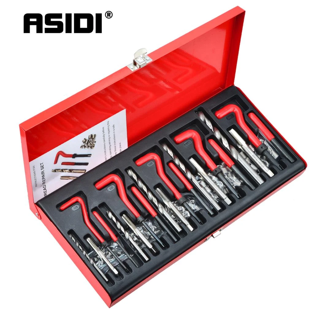 131PCS Auto Engine Block Restoring Damaged Thread Repair Tool Kit M5 M6 ...