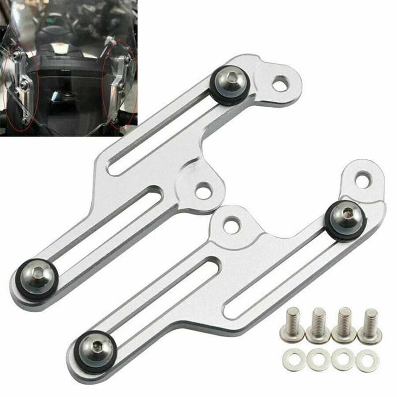Chrome Motorcycle Windshield Adjusters Bracket with Screws for Honda ...