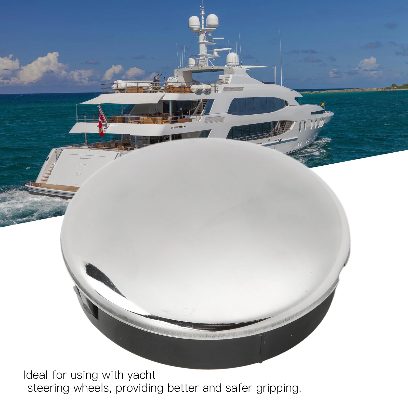 Boat-Steering-Wheel-Center-Cap-2-5in-6-35cm-316-Stainless-Steel-ABS ...