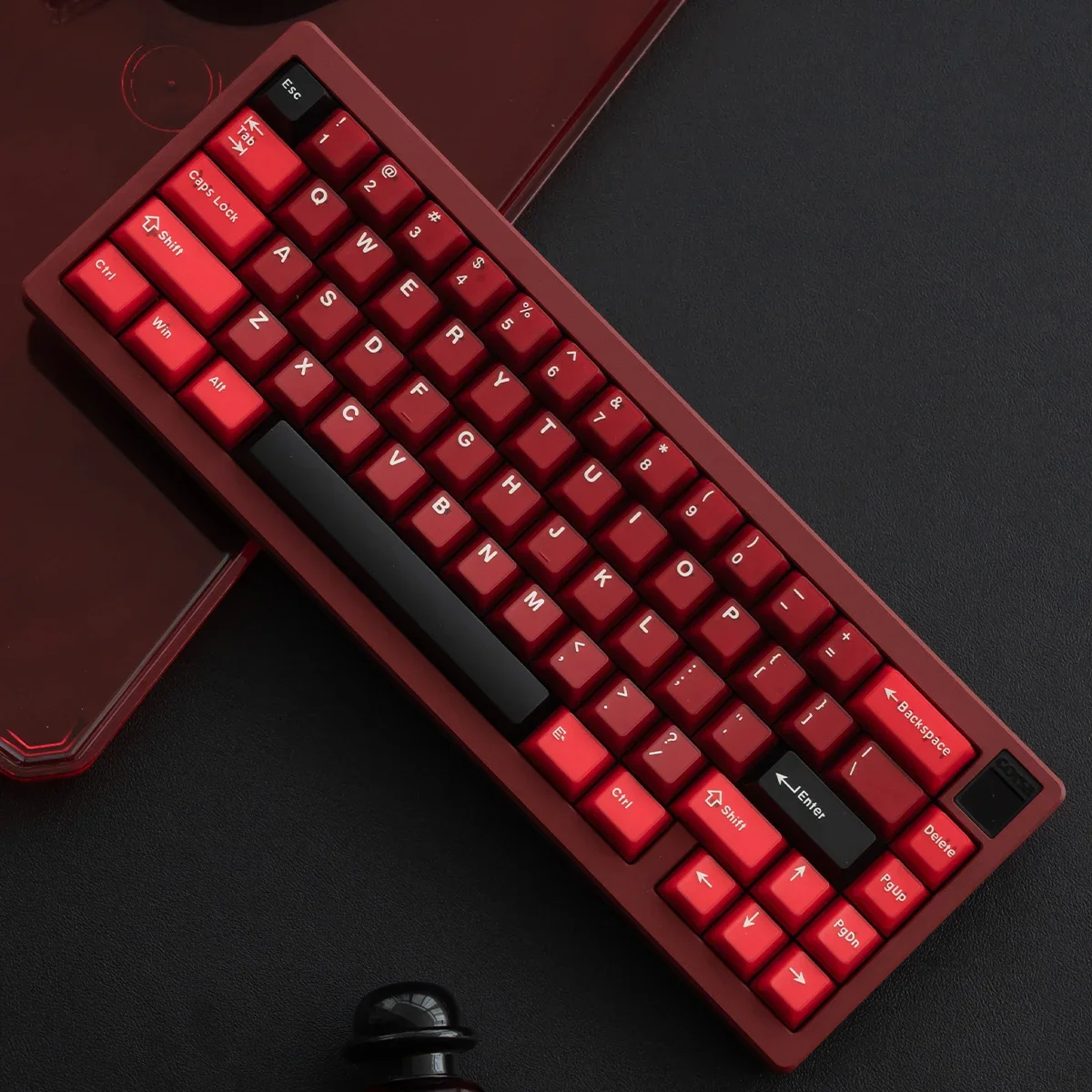 164 Keys Keycaps Translucent Red Color PBT+PC Double Shot Cherry Height ...