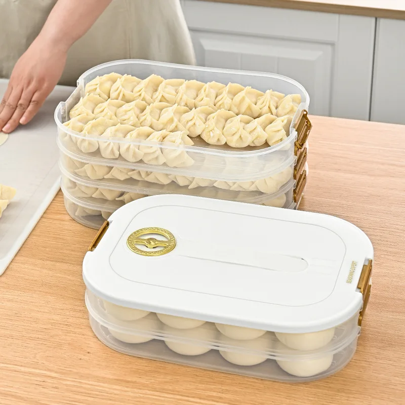 Home Frozen Dumpling Storage Box Multi Layer Freezer Food Storage ...