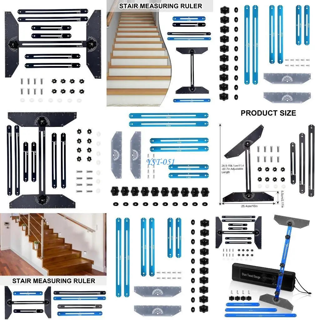 E15A Stair Measuring Layout Tool Step Measurements Cutting Guide With ...