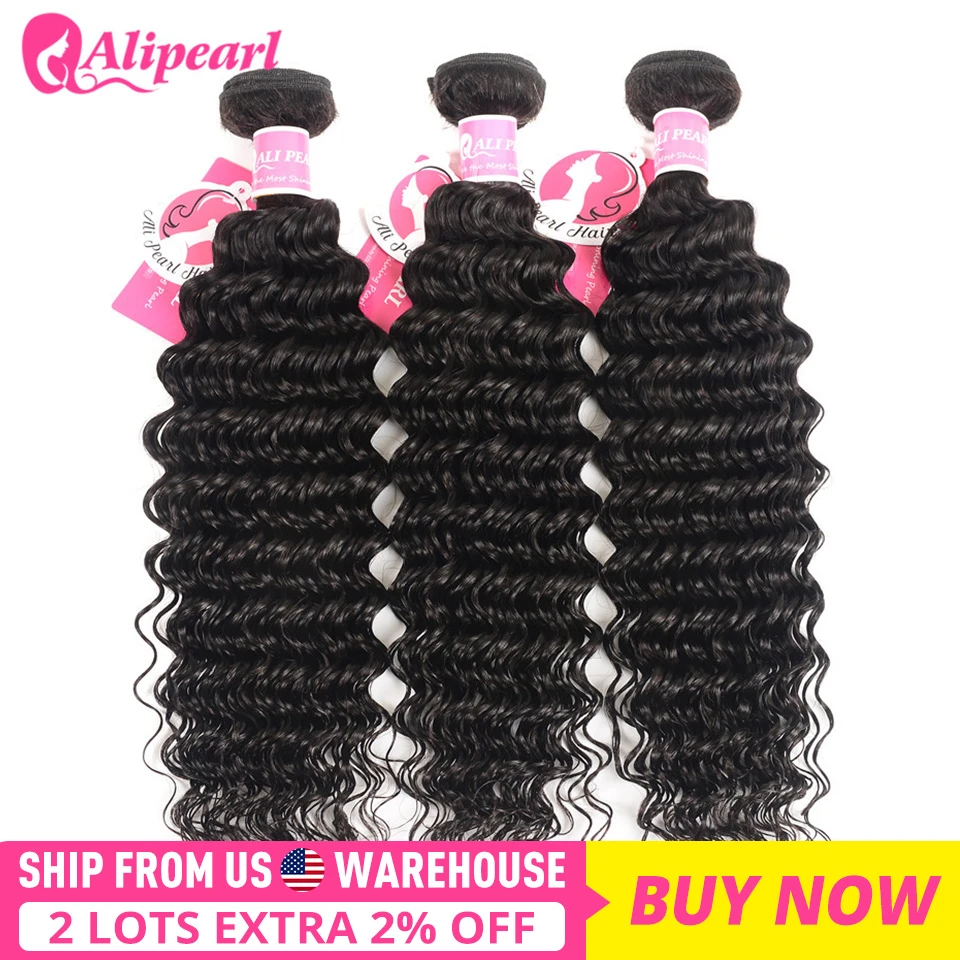 Ali Pearl Hair Deep Wave Bundles Brazilian Hair Weave Bundles Human ...