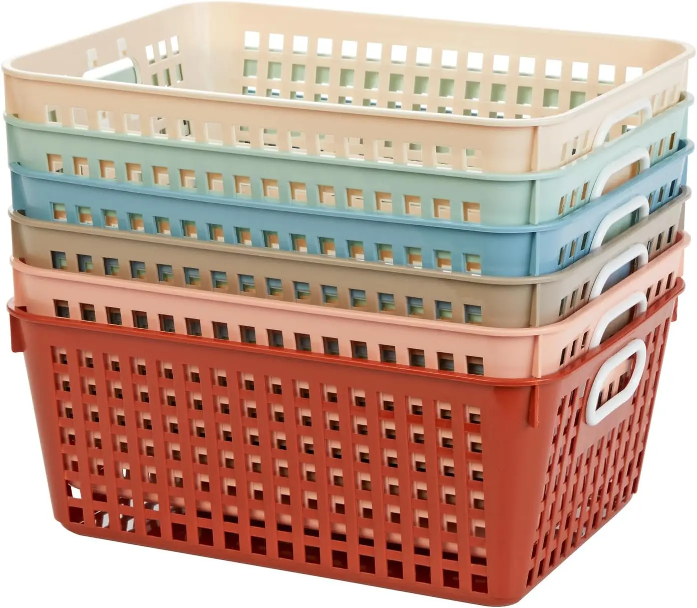 666014-Plastic-Storage-Baskets-for-Classroom-or-Home-Use-Stackable-Mesh ...