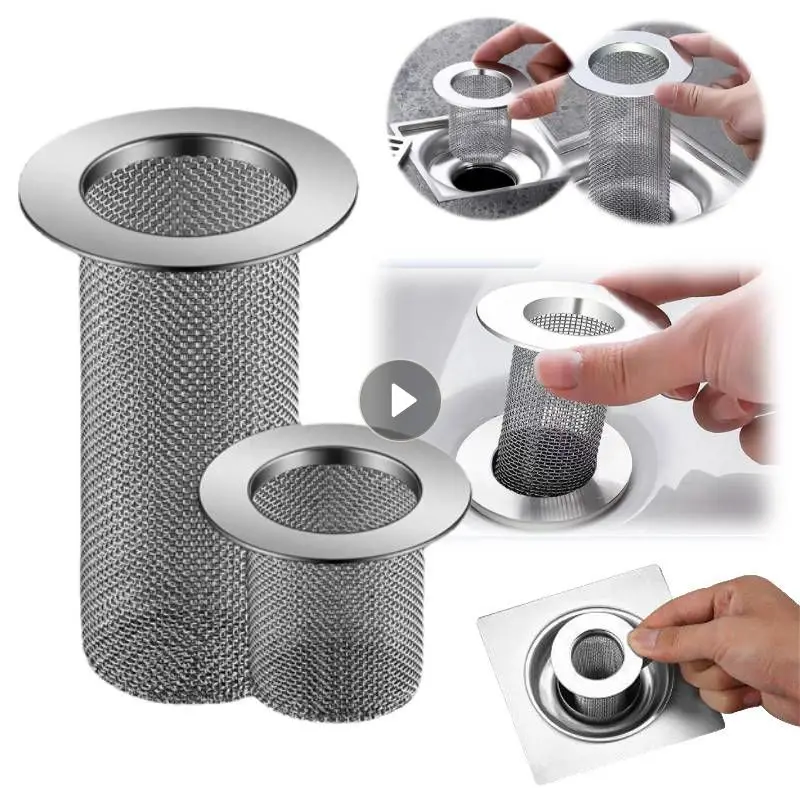 Stainless-Steel-Floor-Drain-Filter-Mesh-Kitchen-Sink-Anti-clog-Filter ...