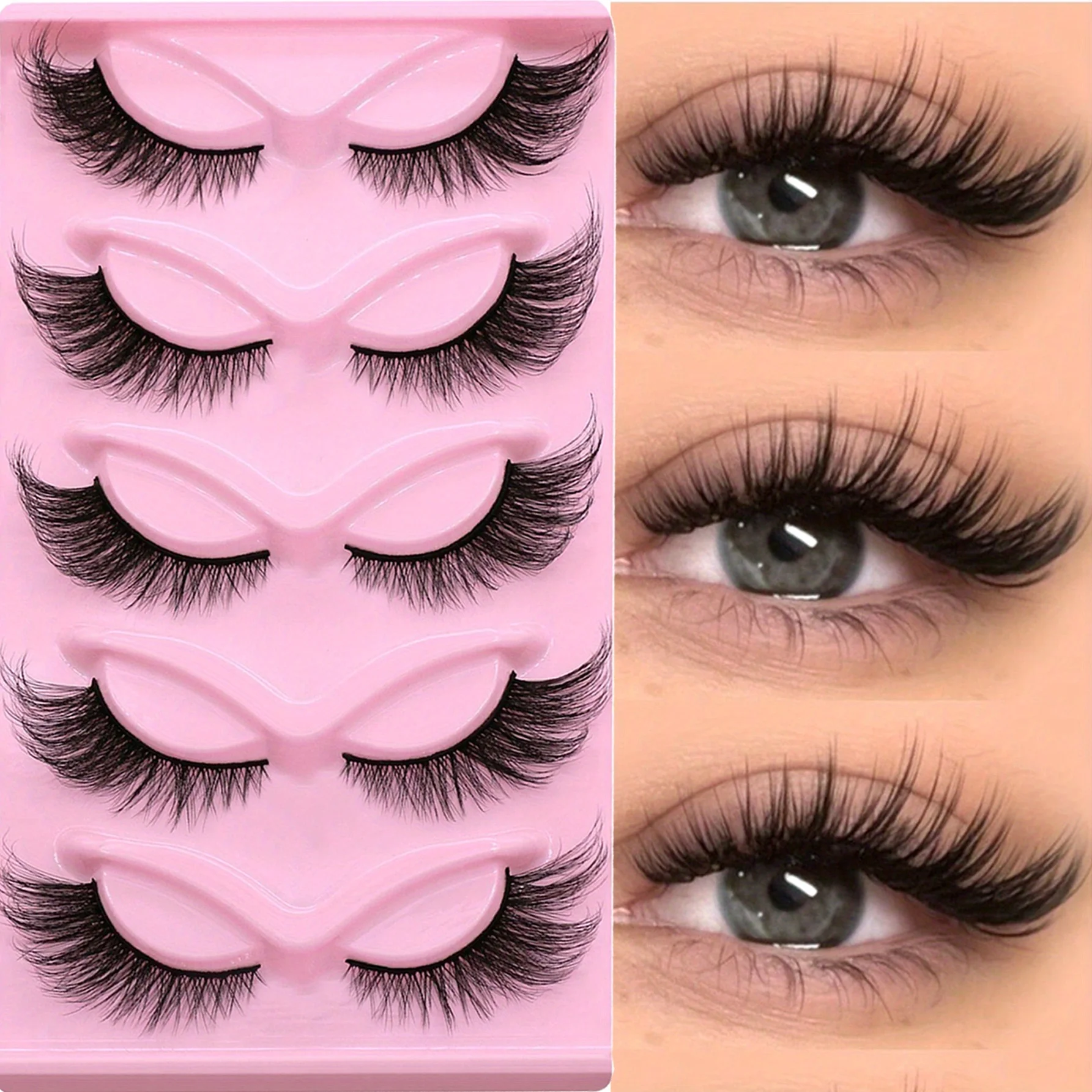 15Pairs-3Pack-Cat-Eye-Lashes-Long-Lashes-Cat-Eye-Look-Wispy-Lashes-Eye ...