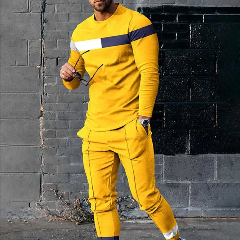 Autumn Long Sleeve T Shirt Long Pants Men 2 Piece Sets Men Tracksuit 3D ...